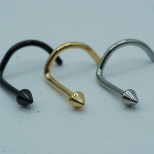 Spike Nose Stud Nose Ring Nose Piercing Corkscrew Twist Implant Grade ...