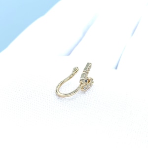 Butterfly Nose Cuff Diamond Fake Nose Ring No Piercing 24 KT Gold ...