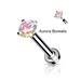 Diamond Flat Back Labret Stud Earrings Nose Ring Ear Cartilage Piercing ...
