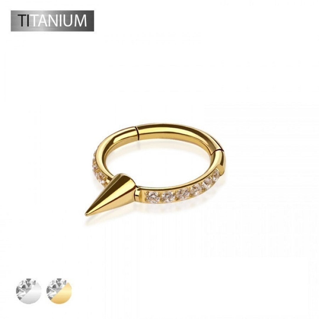 16G Spike Pointed Clicker Earring Septum Ring CZ Nose - Etsy