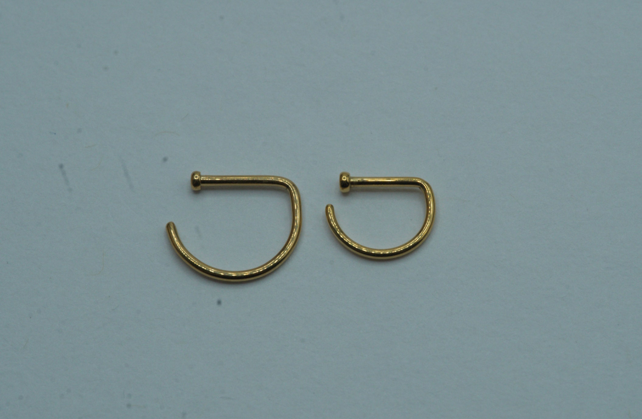 D Shape Septum Flat End Nose Ring Open Hoop Nose Piercing Daith Rook ...