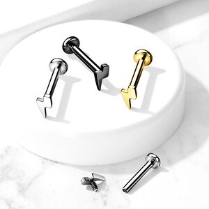 Lightening Bolt Screw Back Piercing Implant Grade Titanium - Etsy
