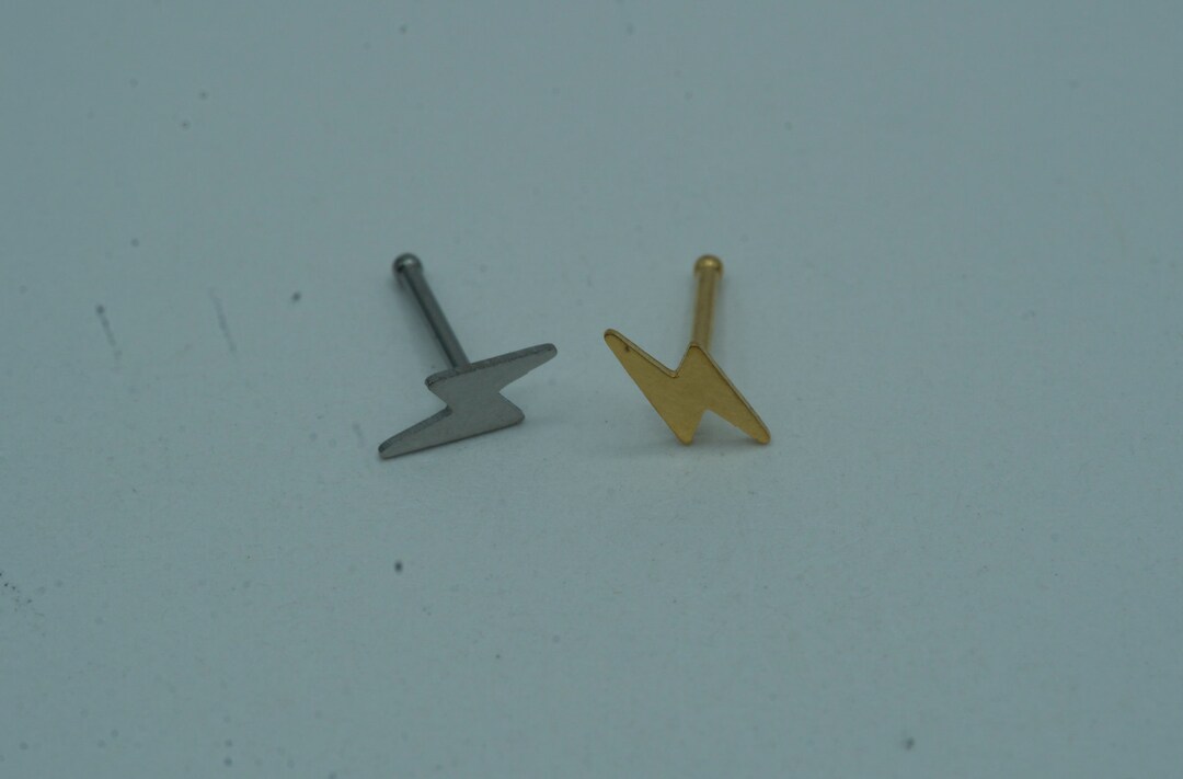 Tiny Lightening Bolt Nose Stud Nose Ring Piercing Nose Pin Nose Bone ...