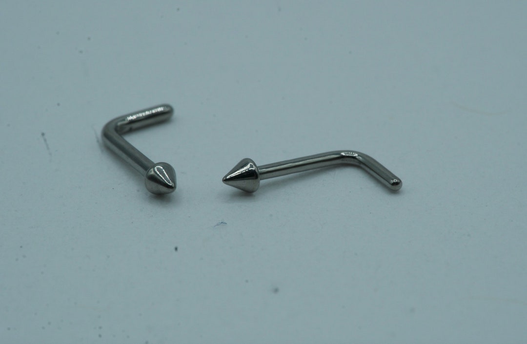 Tiny Spike Nose Stud Silver Nose Ring Pointed Tip Implant Grade ...