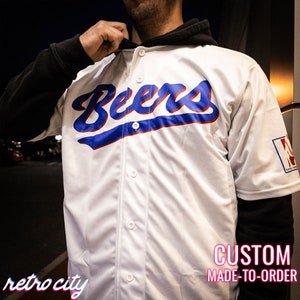 Baseketball Movie Joe 'airman' Cooper Beers Full-button Baseball Jersey ...