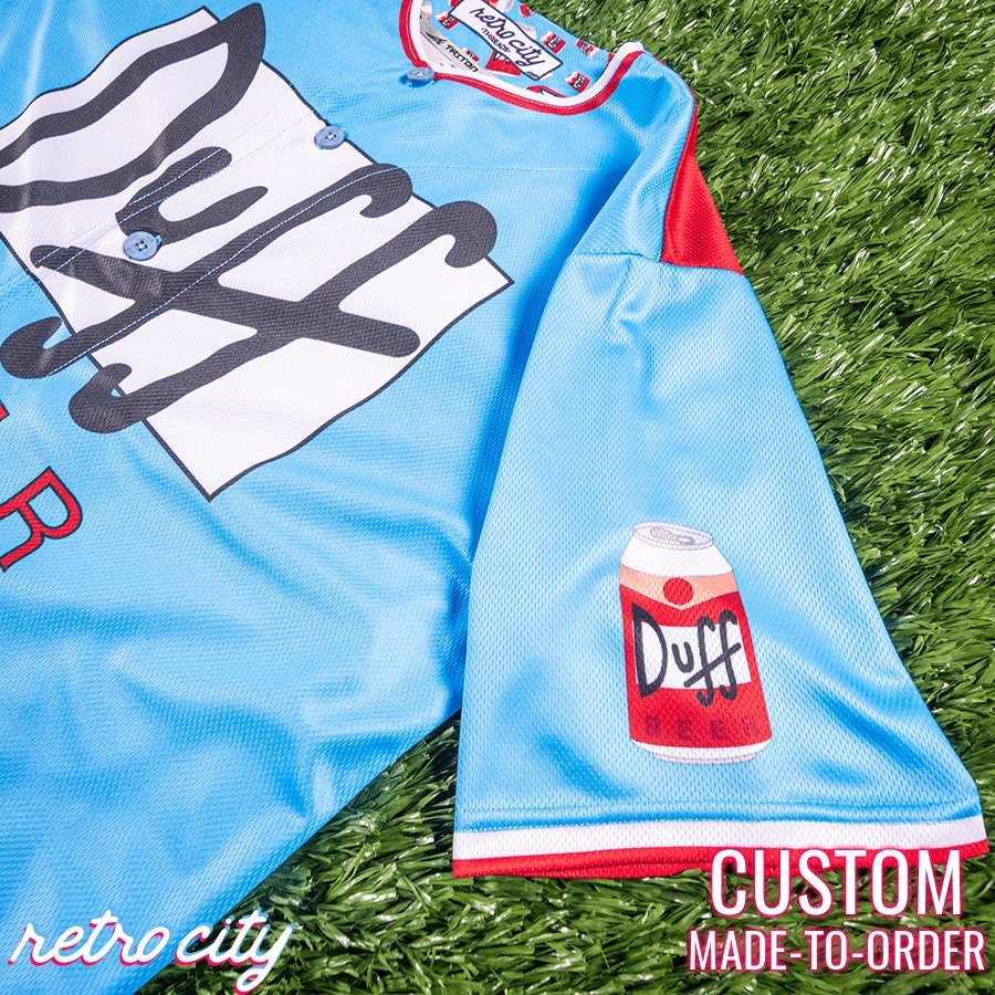 Duff Beer the Simpsons Duffman Full-button Baseball Fan Jersey *CUSTOM ...