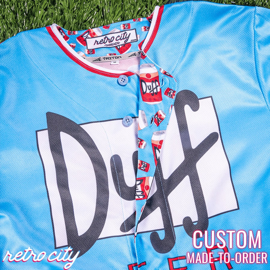 Duff Beer the Simpsons Duffman Full-button Baseball Fan Jersey *CUSTOM ...
