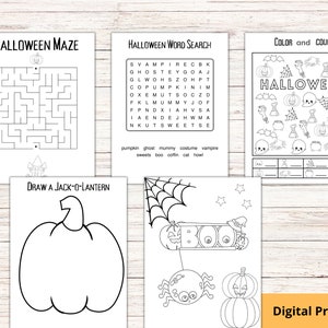 Halloween Kids Activity Pages Printable, Halloween Printable Puzzles ...