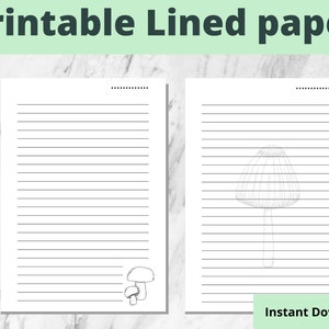 Cottagecore Printable Writing Paper Black and White Lined Stationary ...