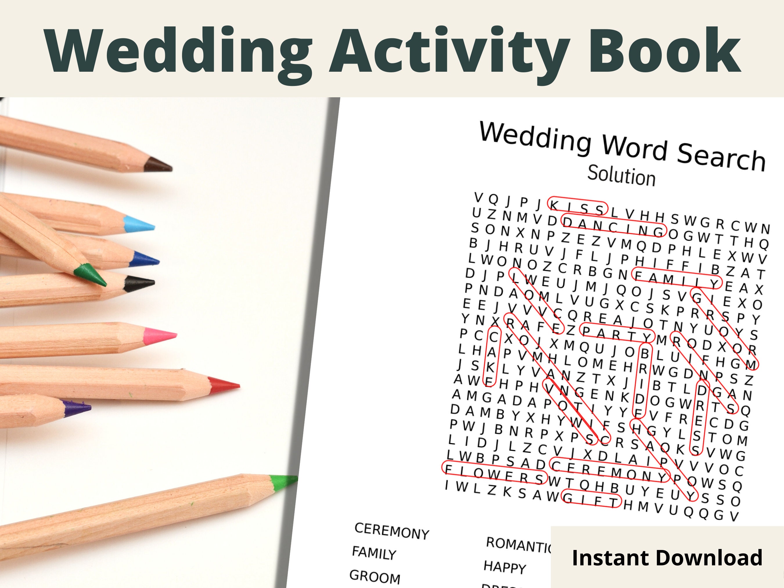 Printable Wedding Activity Pack | Kids Wedding Coloring Book | Kids ...