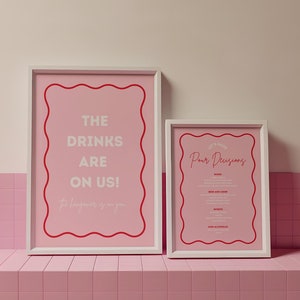 Printable Bar Signage Bundle Wavy Sign Digital Download DIY Signage ...