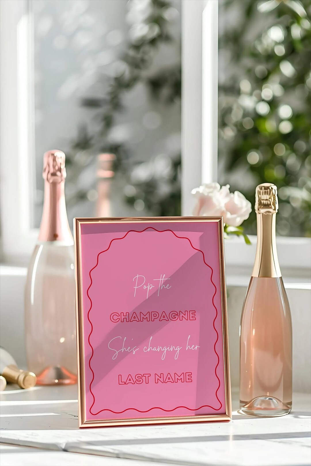 Printable Pop the Champagne Signage Wavy Sign Digital Download DIY ...