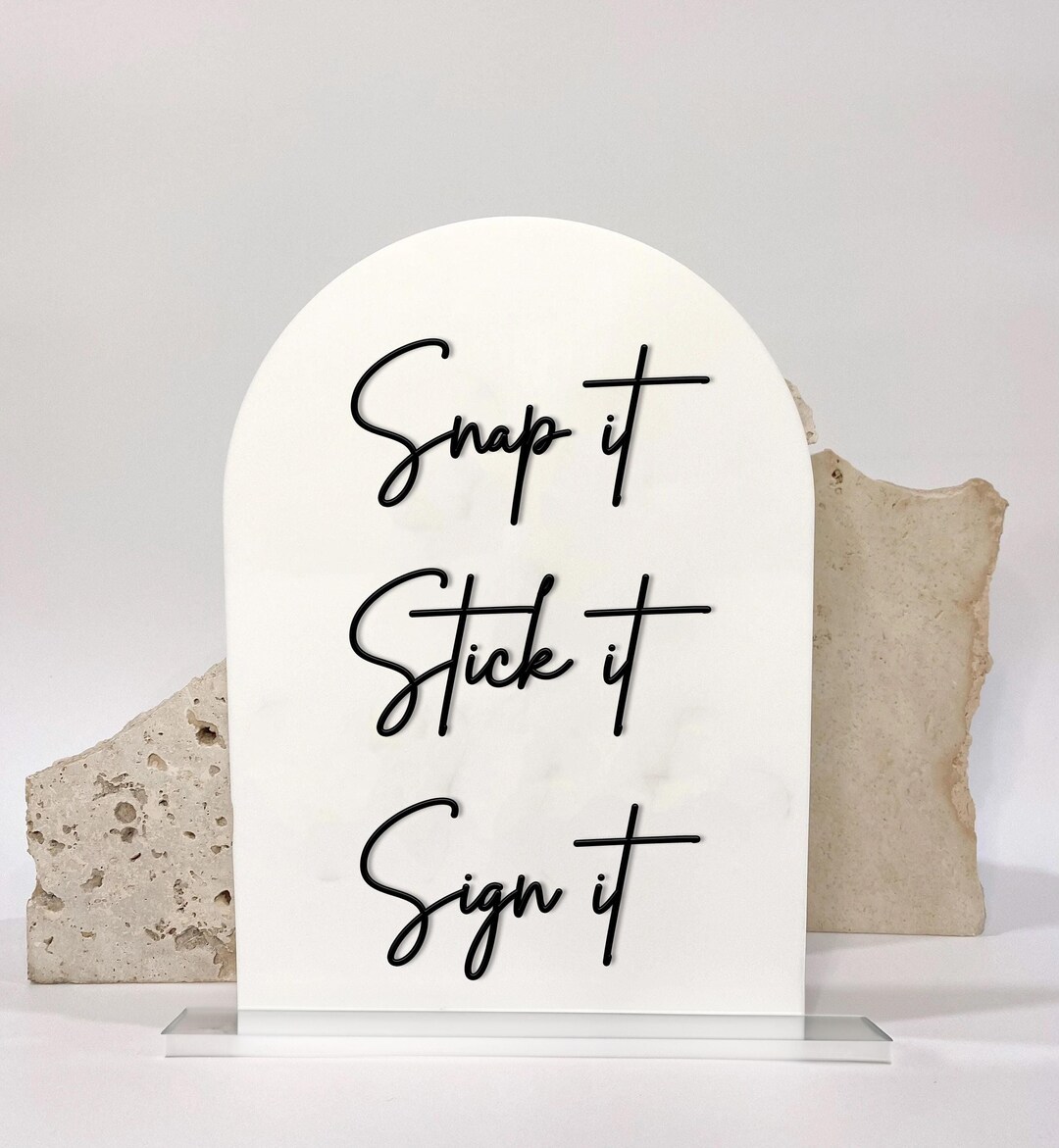 Snap It Stick It Sign It Arch Sign | 3D Lettering | Wedding Engagement ...