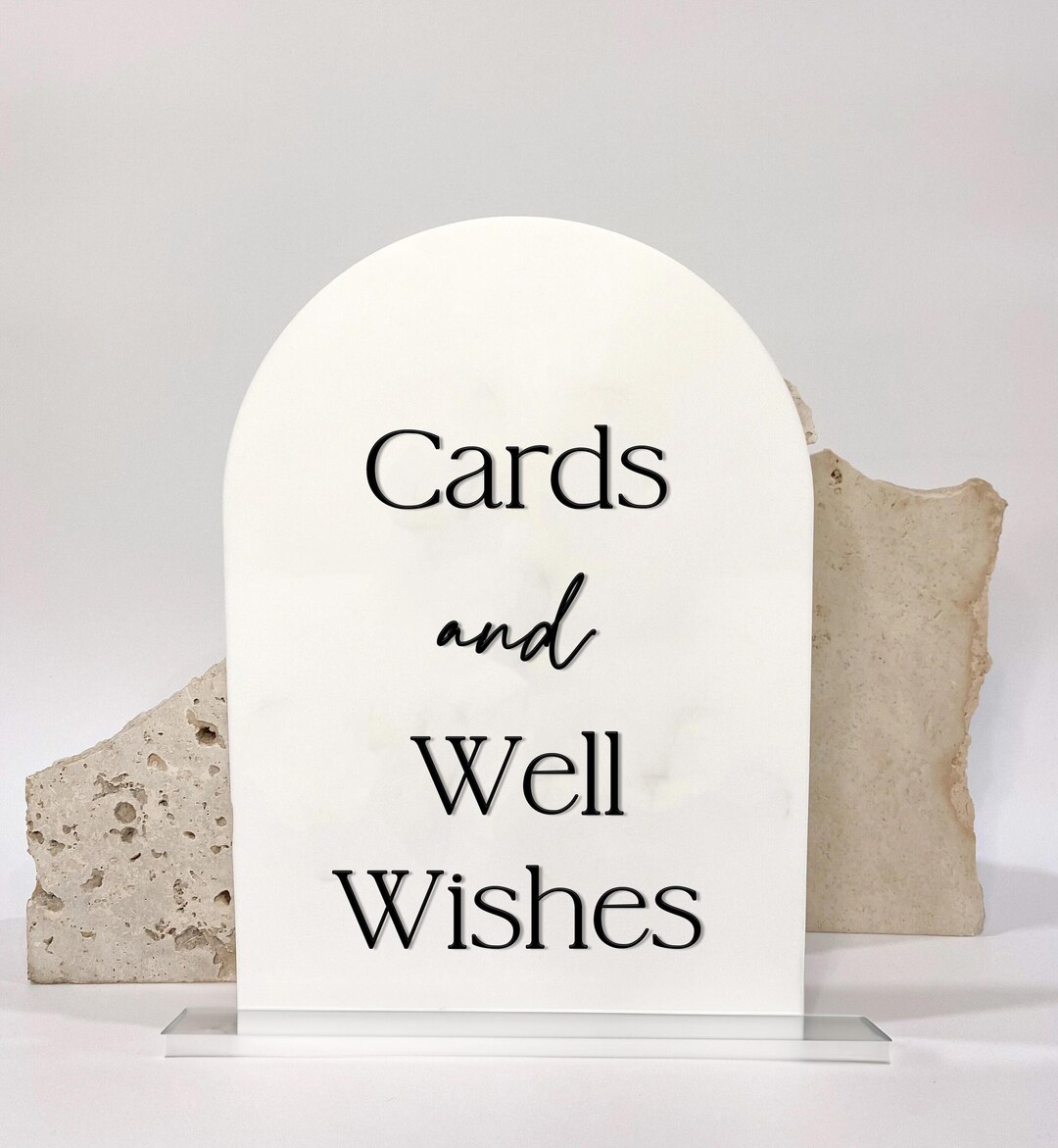Cards and Well Wishes Deluxe Sign | Wishing Well Sign | Acrylic Arch ...