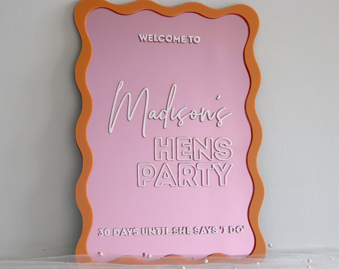 Welcome Sign Printable, Wavy Wedding Sign, Engagement Party, Wedding ...