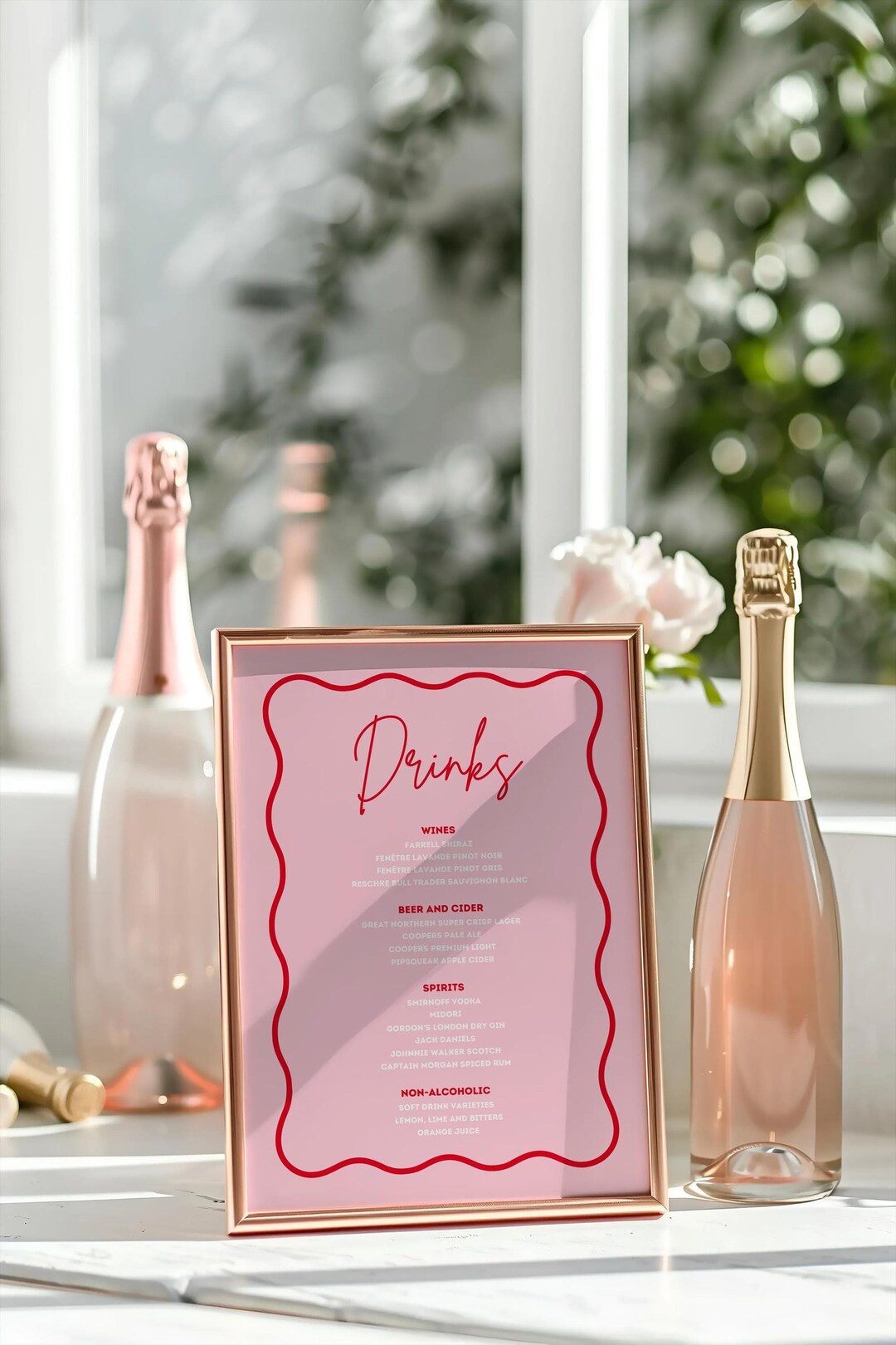 Printable Bar Menu Signage Wavy Sign Digital Download DIY Signage ...