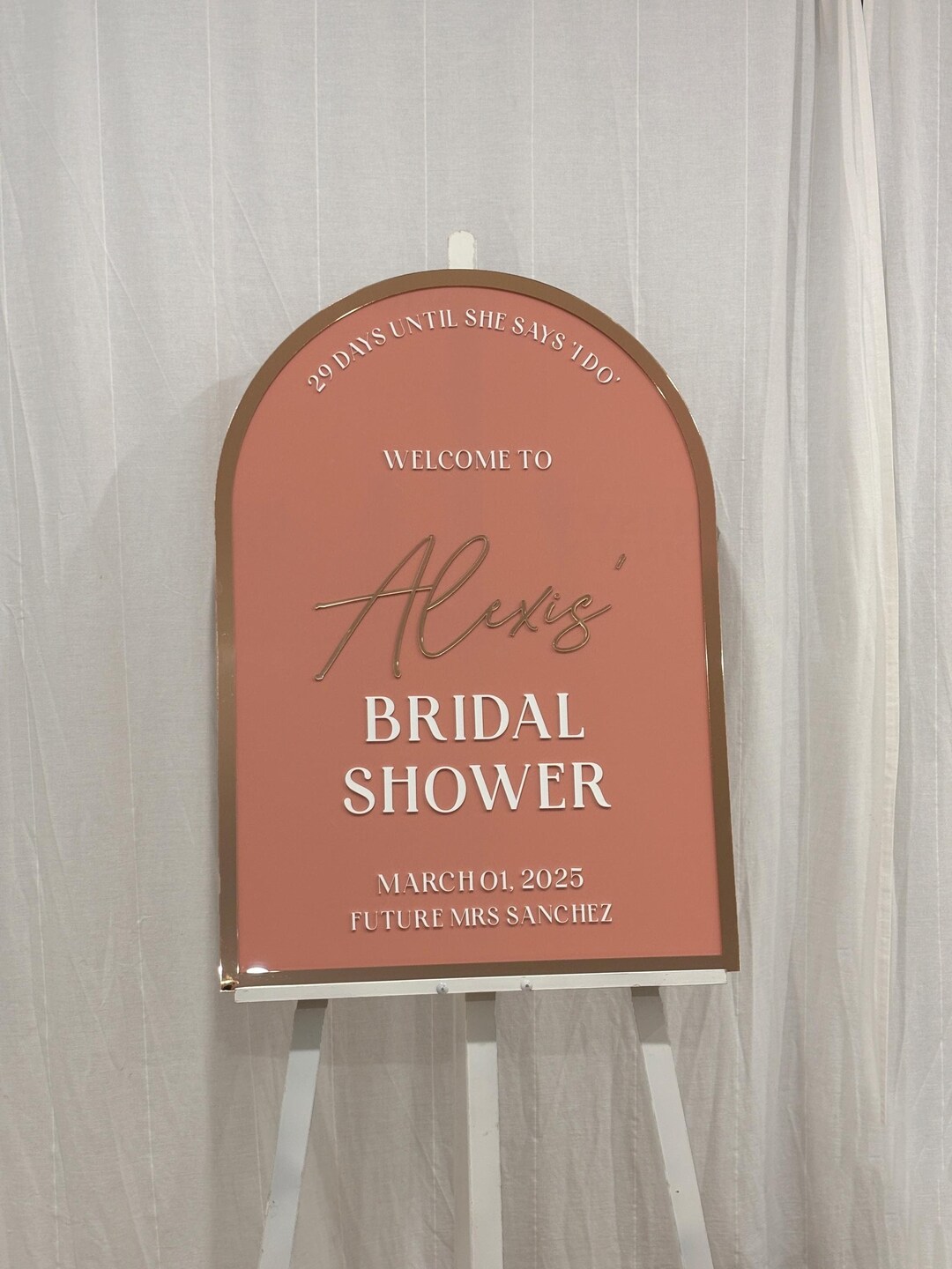 Personalised Acrylic Event Sign - Custom Arch Welcome Sign With 3D ...