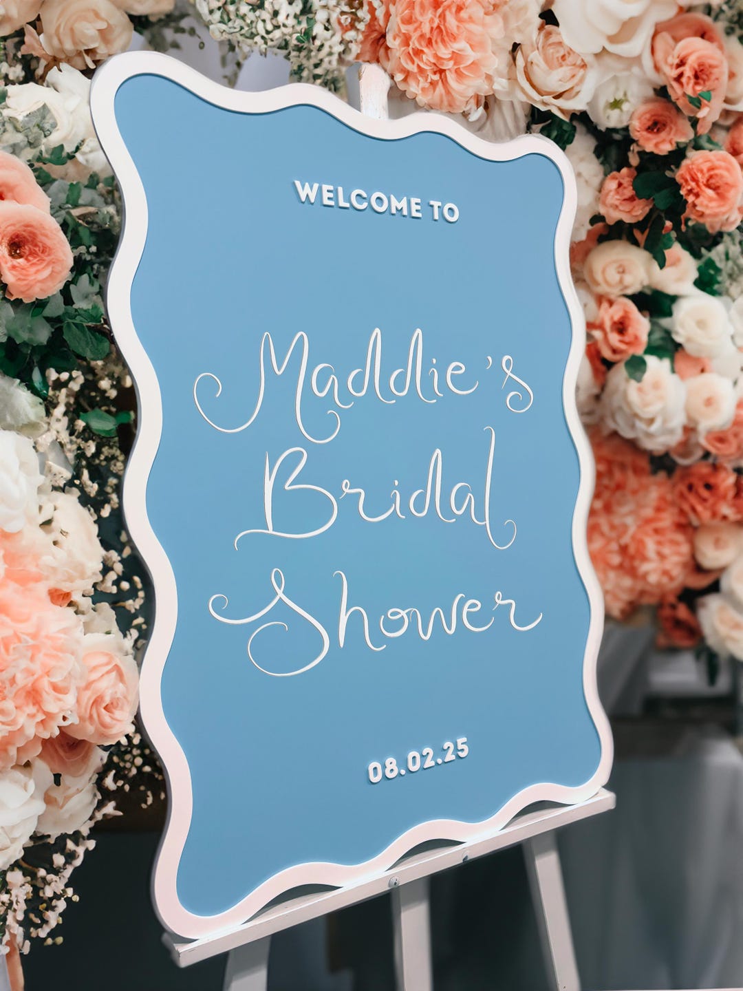 Wavy Whimsical Design Welcome Sign Semi Custom Acrylic Signage Wedding ...