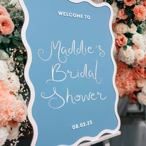 Wavy Whimsical Design Welcome Sign Semi Custom Acrylic Signage Wedding ...