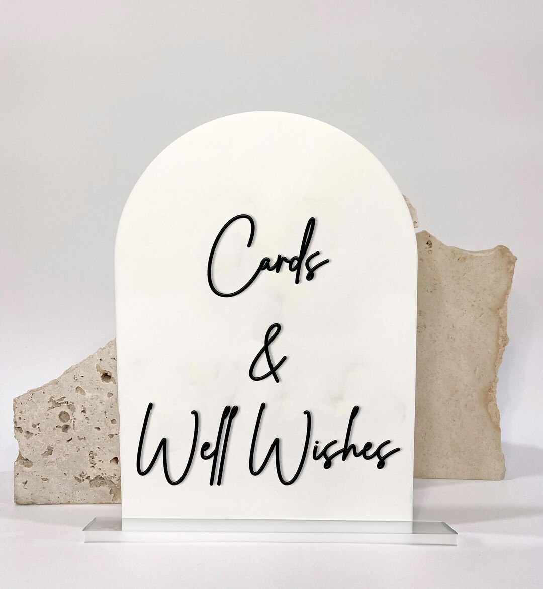 Cards & Well Wishes Sign | Wishing Well Sign | Acrylic Arch Sign ...