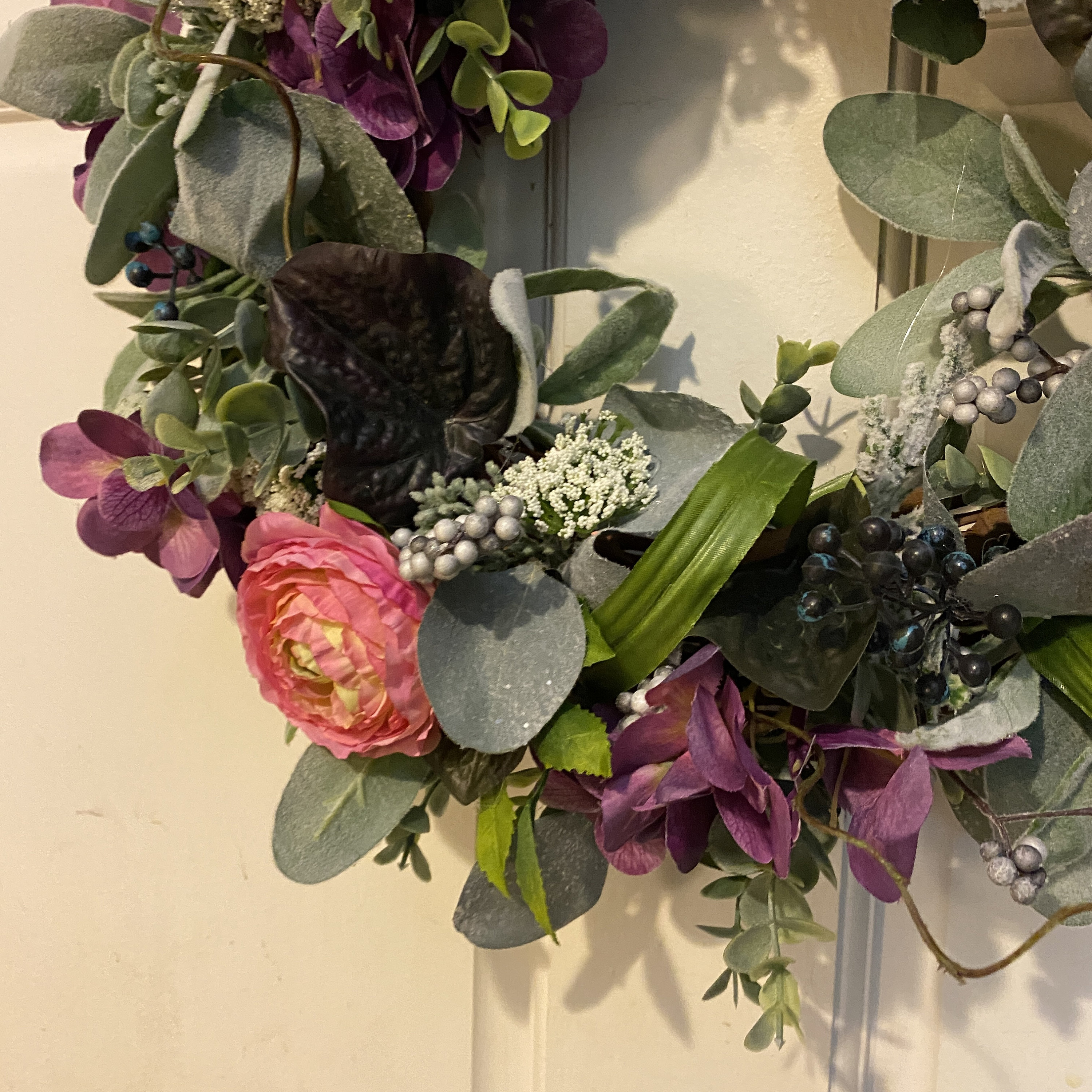 Large Full Jewel Toned Purple Hydrangea Eucalyptus Pink Ranunculus ...