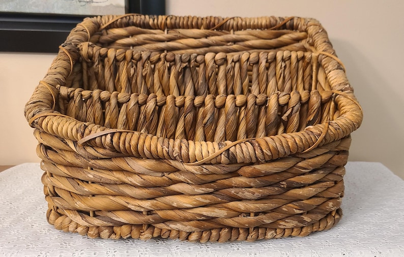 Wicker Magazine Basket Rattan Desk Organizer Tabletop Mail Holder ...