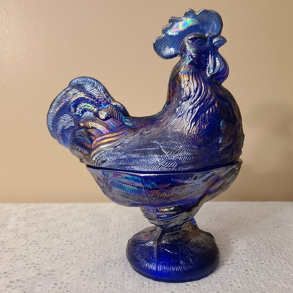 Cobalt Blue Glass Rooster - Etsy