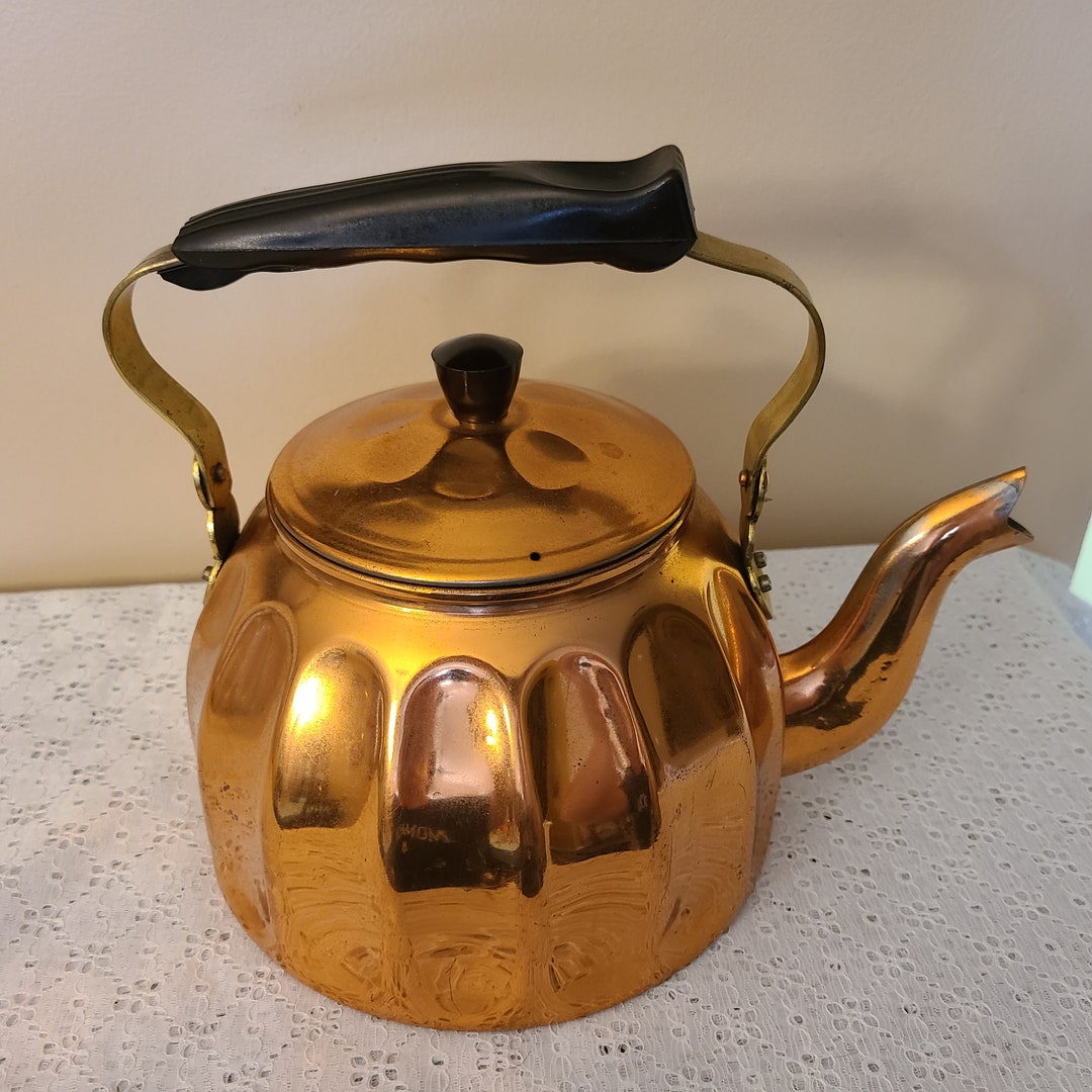 Vintage Benjamin & Medwin Copper Teapot With Black Handle and Knob - Etsy