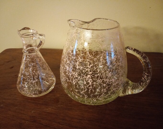 Hazel Atlas Pink Splatterware Pitcher and Cruet - Etsy