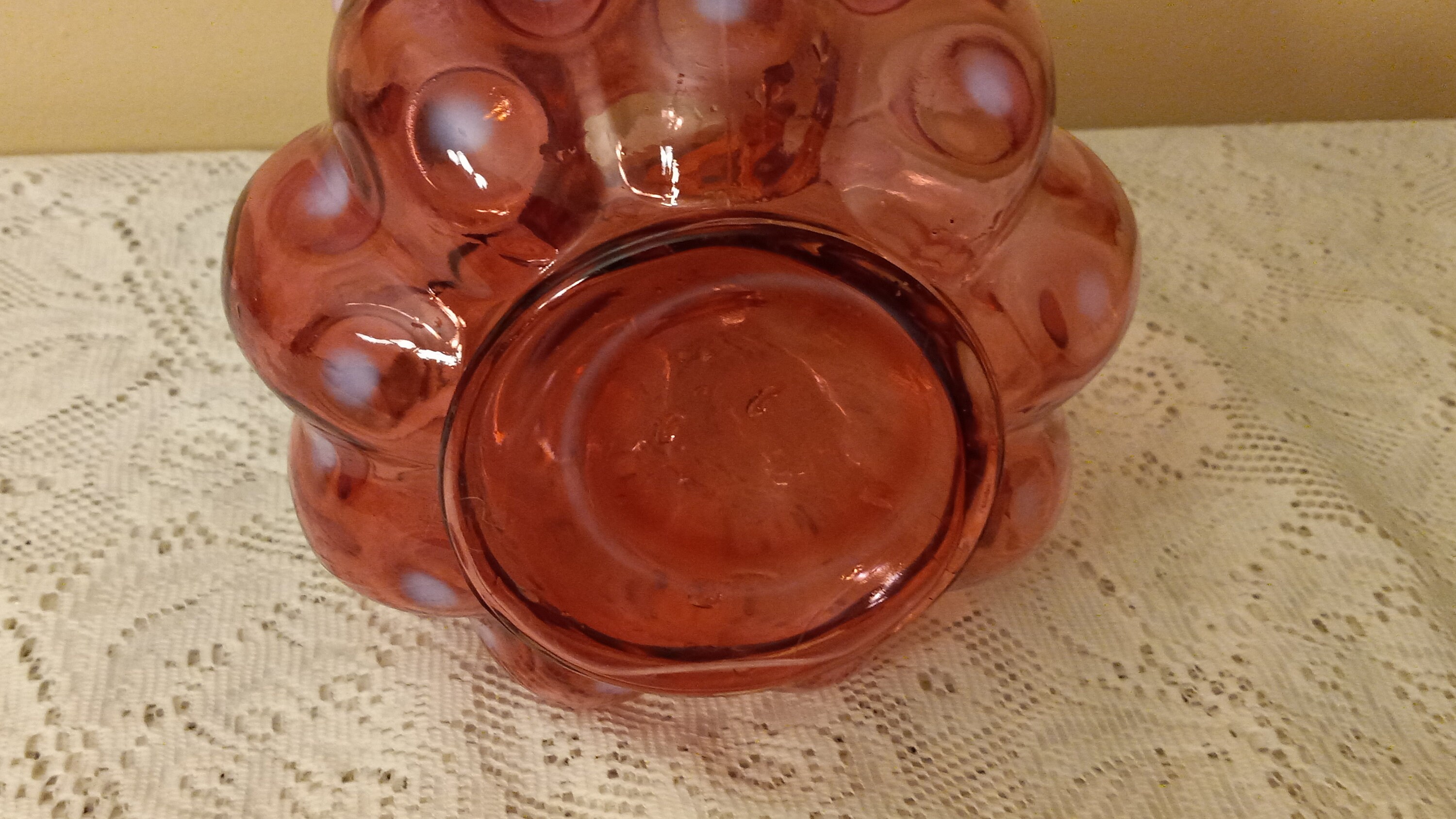 Fenton/lg Wright Cranberry Opalescent Coin Dot/spot Optic - Etsy