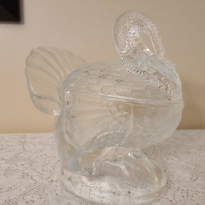 LE Smith Clear Glass Turkey "tom Turkey" Shaped Lidded Candy Dish - Etsy