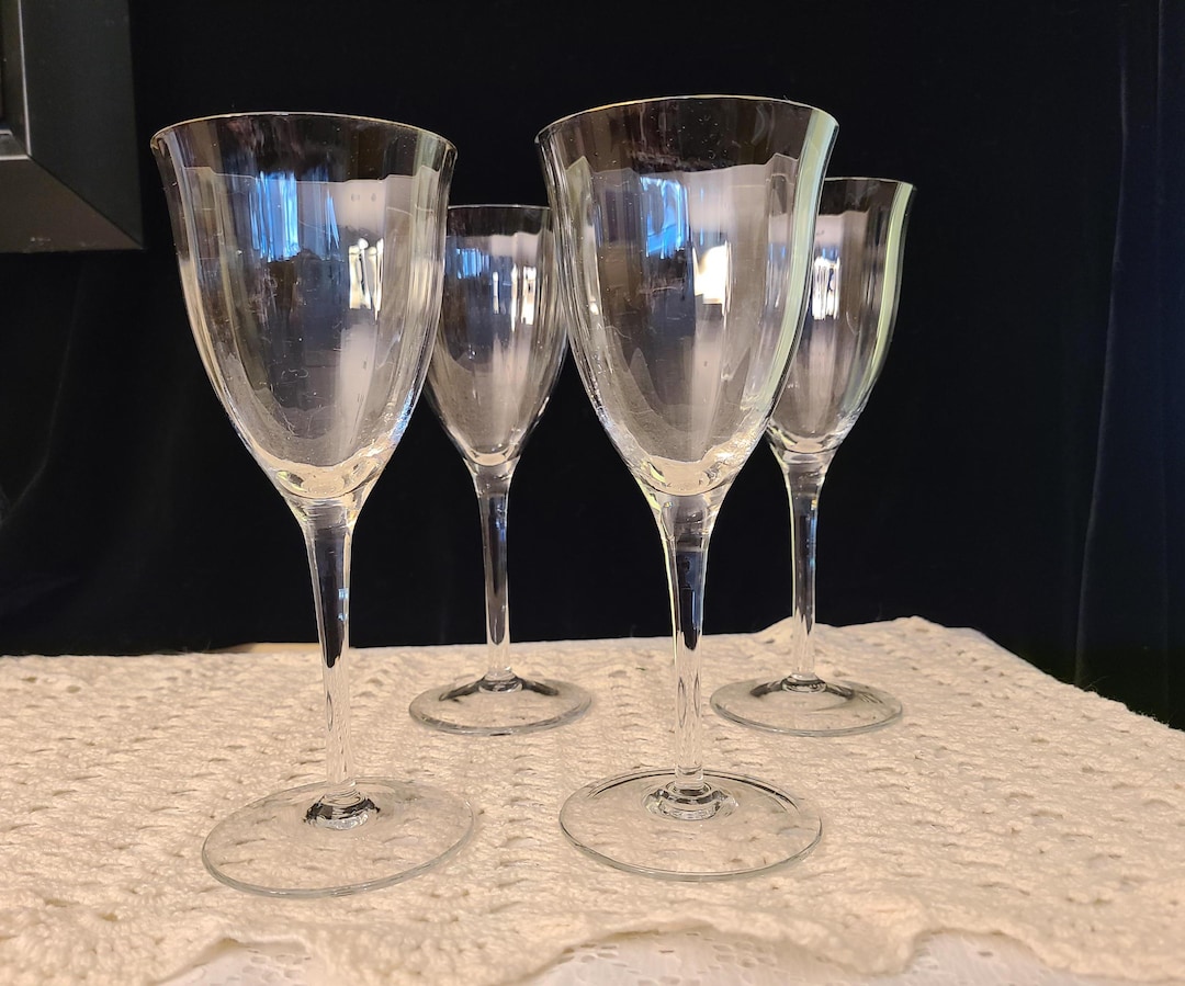 Gorham Laurin Crystal Gold Rim Stemware Wine Glasses 7 3/4 Inches - Etsy