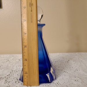 Hand Blown Cobalt Blue Pyramid Perfume Bottle, Soffiato A Bocca Made in ...