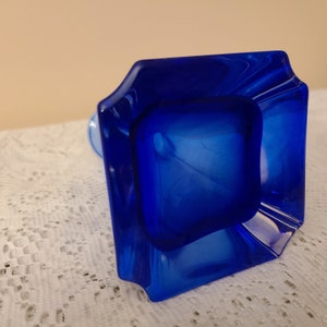 Hand Blown Cobalt Blue Pyramid Perfume Bottle, Soffiato A Bocca Made in ...