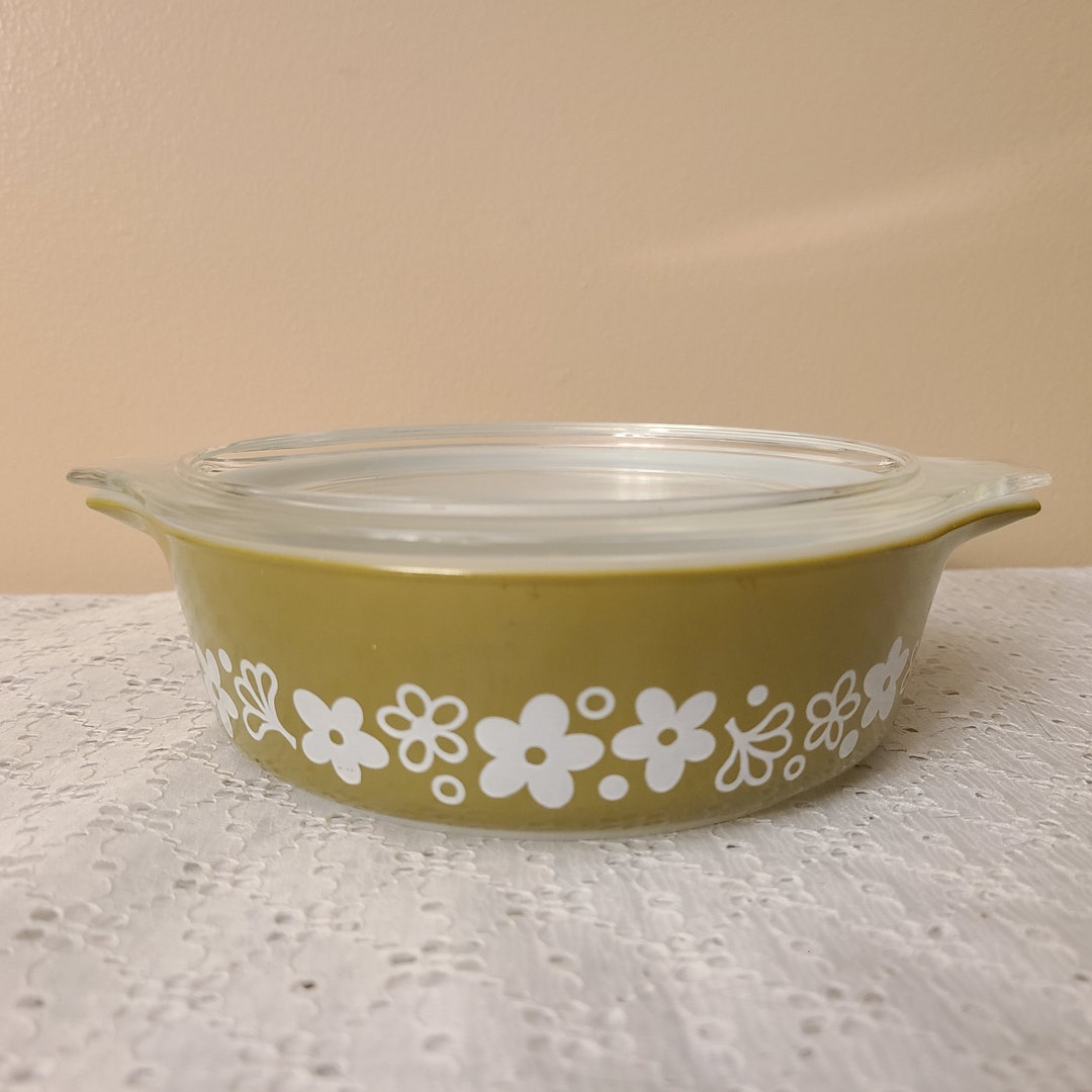 Vintage Pyrex Crazy Daisy Spring Blossom 471 1 Pt Casserole Dish With ...