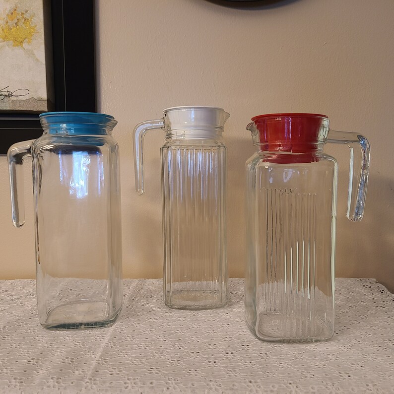 Glass Juice Refrigerator Pitcher Jugs With Handles - Etsy