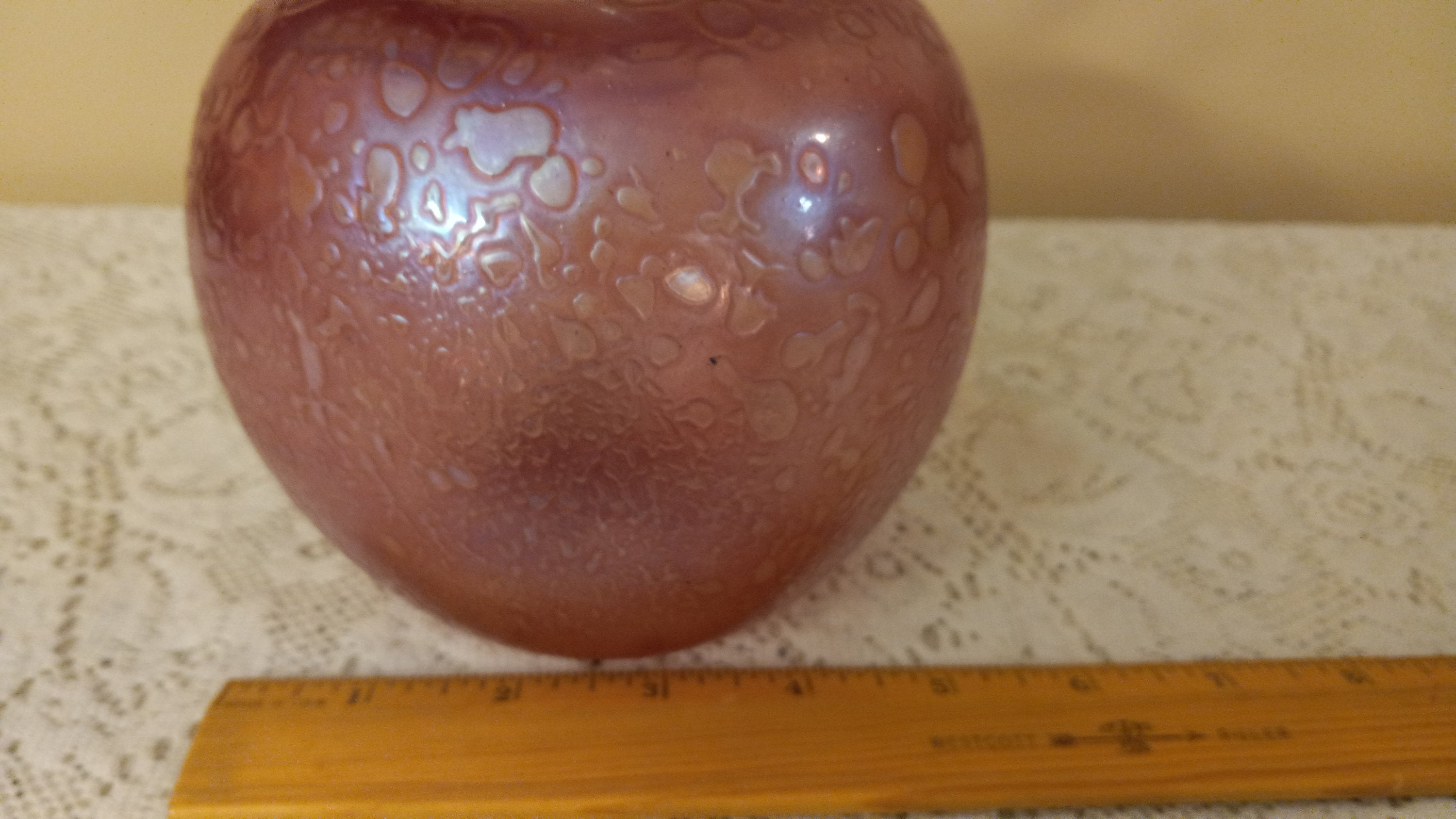 John Ditchfield Glasform Purplish Pink Iridescent Art Glass Apple - Etsy