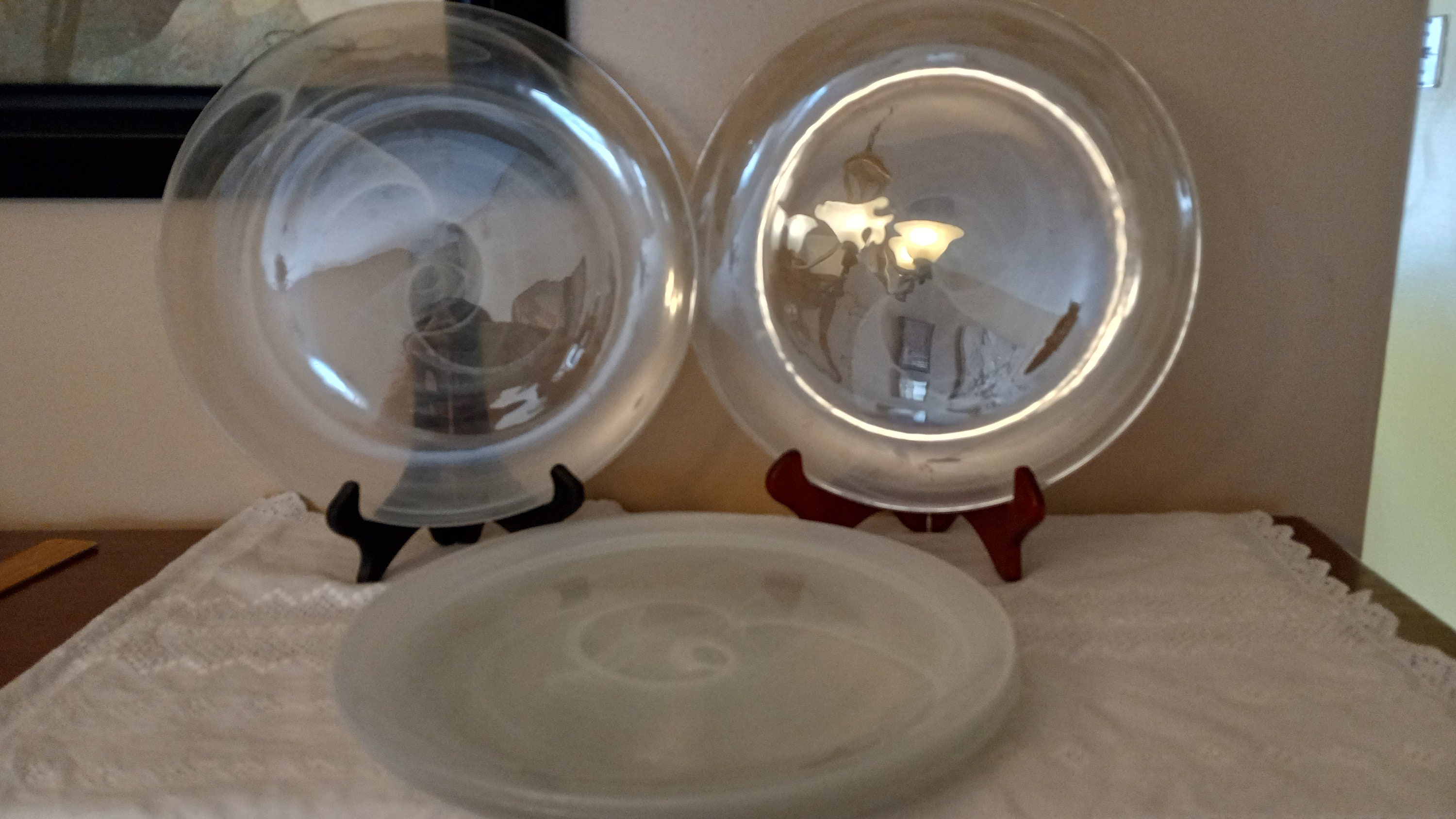 Ardacam Art OF Table Top Glass White Swirl 5 Dinner Plates - Etsy