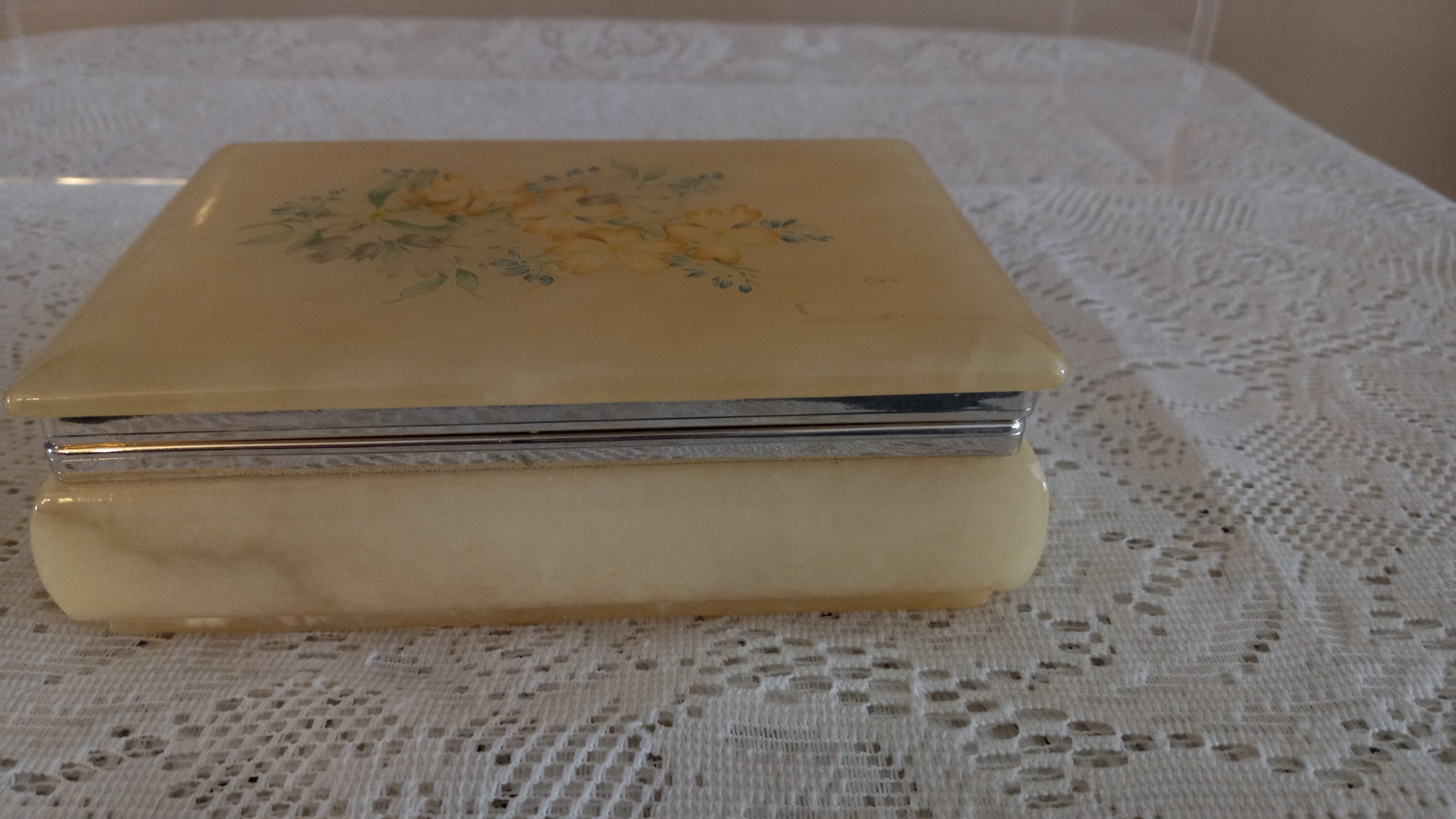 Alabaster Ladies Dressing Table Box Vintage From 1950's - Etsy