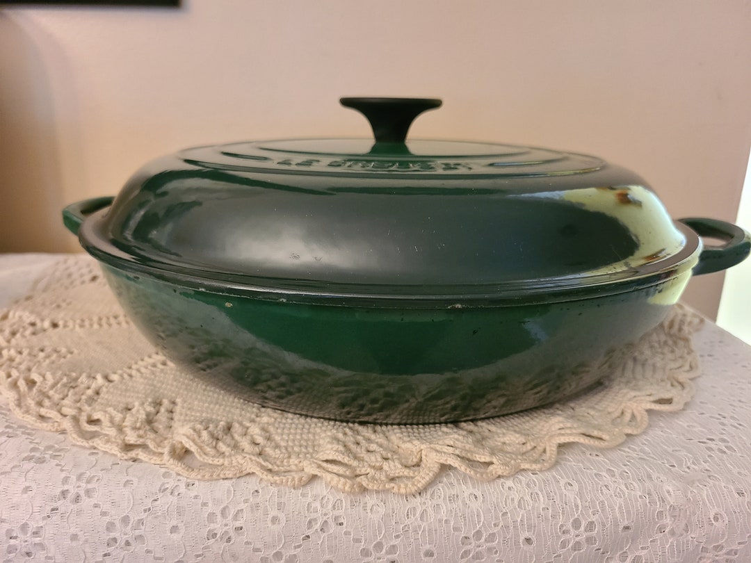 Le Creuset 30 Shallow Casserole 3.50 Qt Forest Green Cast Iron Braiser ...