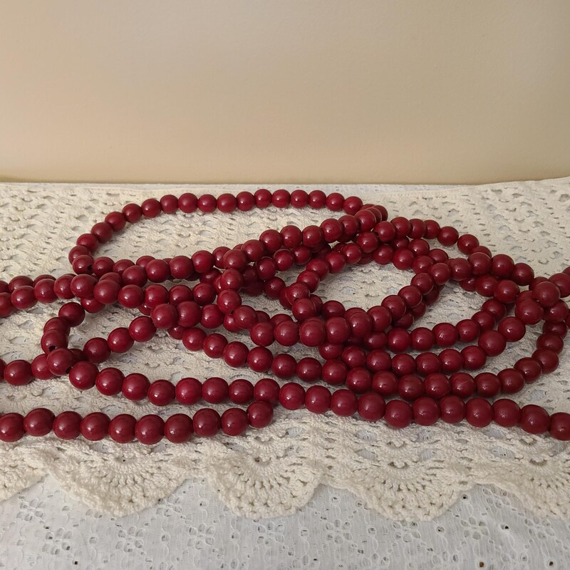 Red Beaded Garland - Etsy