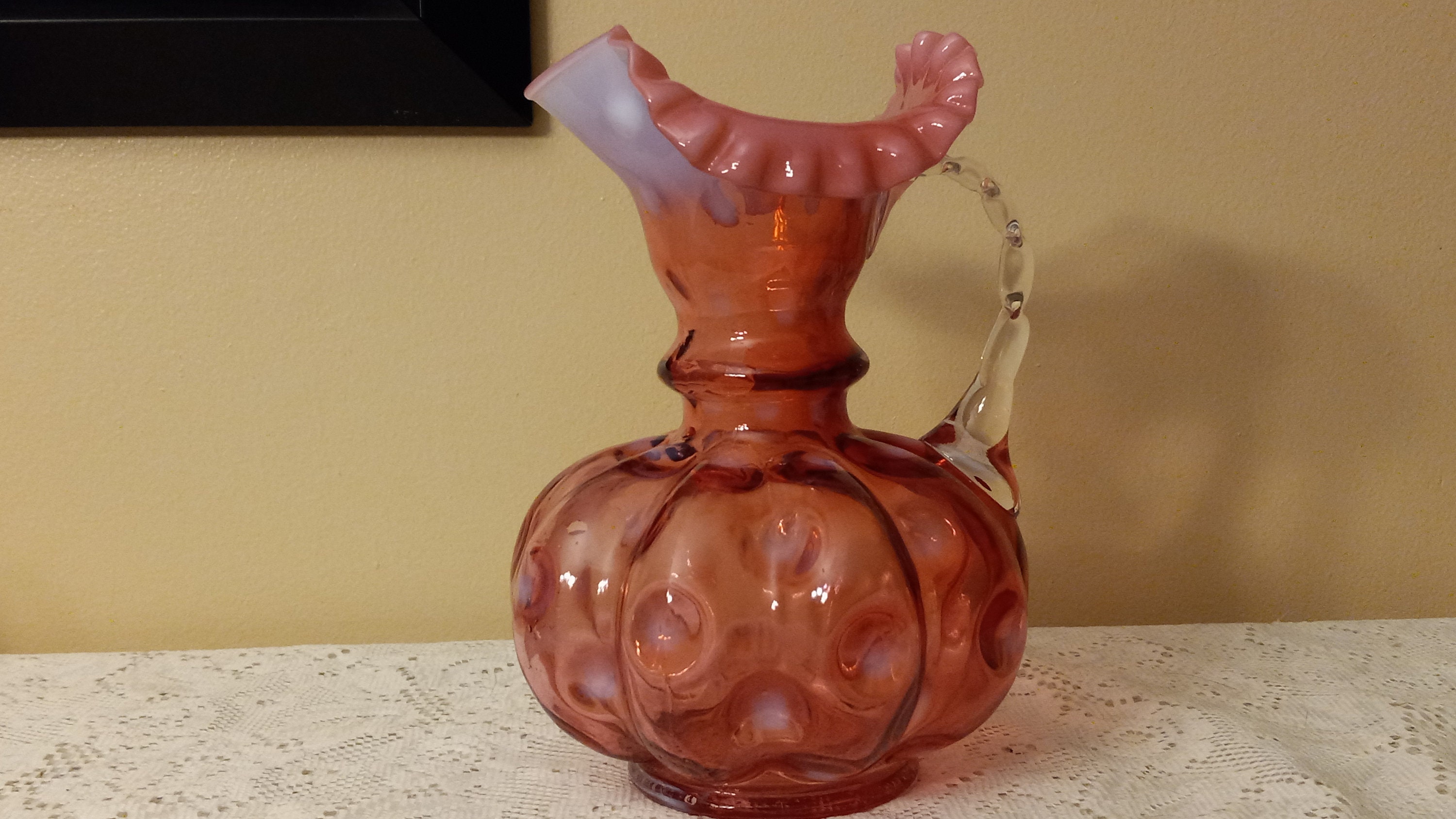 Fenton/lg Wright Cranberry Opalescent Coin Dot/spot Optic - Etsy