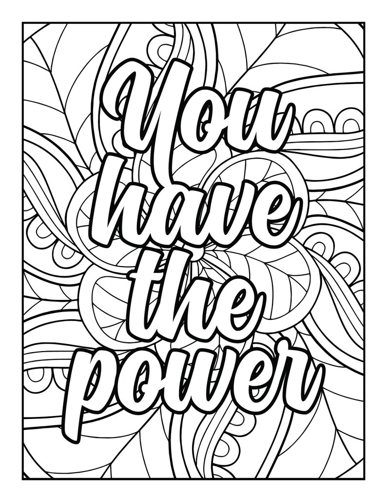 5 Printable Adult Colouring Pages Positive Inspirational Quotes - Etsy
