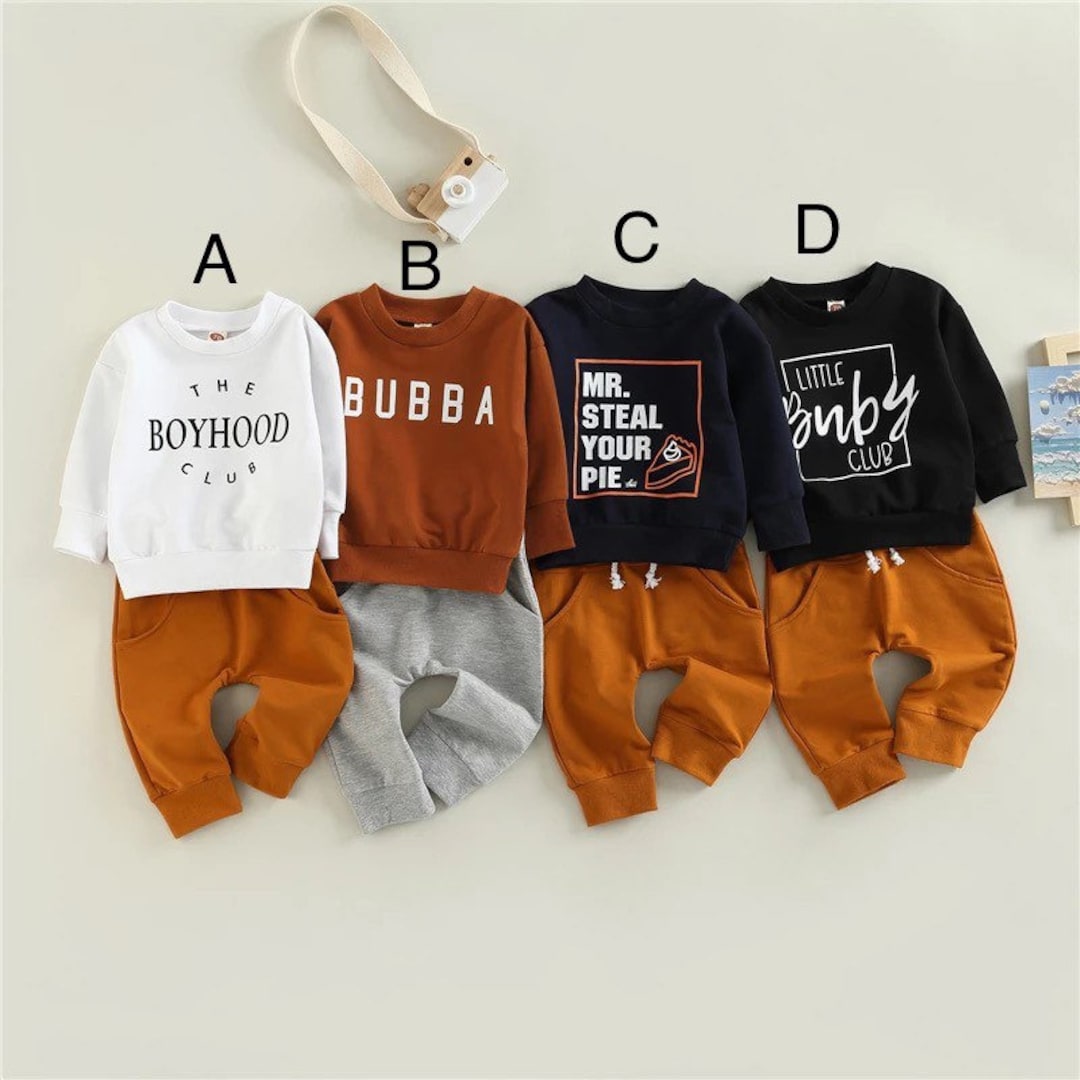 Bubba Infant Baby Boys Printed Sweatshirtpants 2pcs Set - Etsy