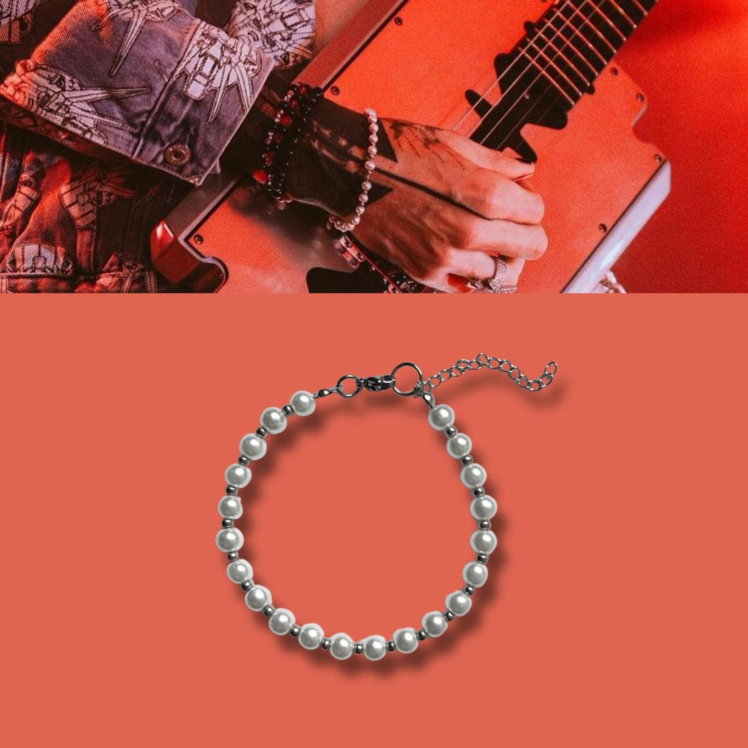 Machine Gun Kelly Inspired Pearl and Silver Bracelet | MGK Inspired ...