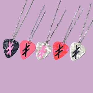 Machine Gun Kelly Inspired Double XX Real Guitar Pick Necklace - Pearl ...