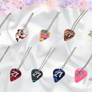 Machine Gun Kelly Inspired 27 Song Pink Guitar Pick Necklace MGK ...