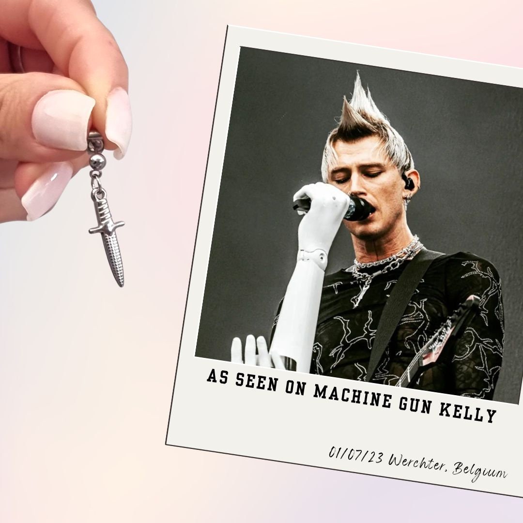 As Seen on Machine Gun Kelly: Punk Unisex Dangly Dagger - Etsy