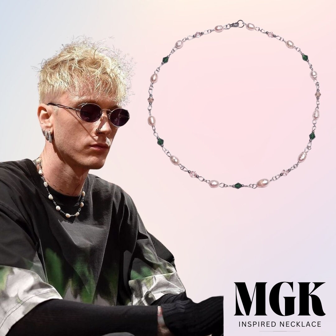 Machine Gun Kelly Inspired Handmade Freshwater Pearl Necklace With ...