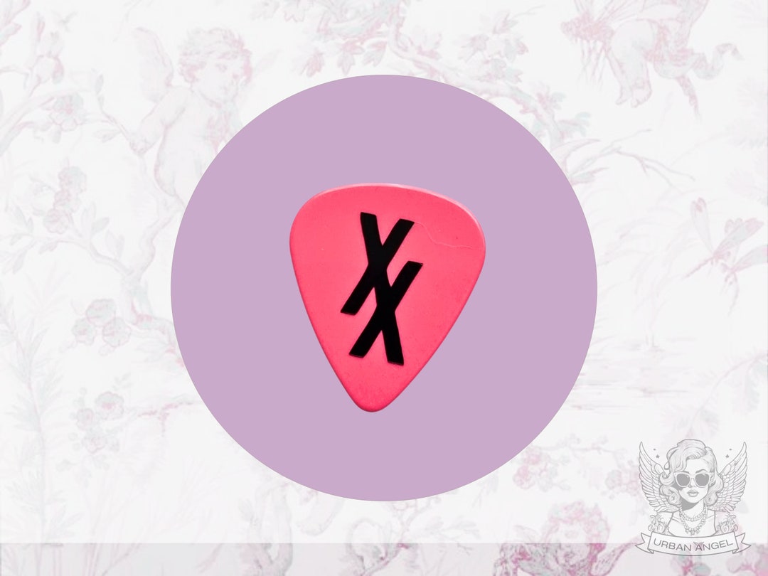 Machine Gun Kelly Inspired Double XX Real Guitar Pick Pink / Black ...